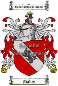 Davis (Wales) Coat of Arms (Family Crest) PNG Instant Download