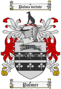 Palmer (England) Coat of Arms (Family Crest) PNG Instant Download
