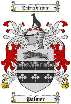 Palmer (England) Coat of Arms (Family Crest) PNG Instant Download