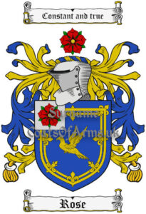 Rose (England) Coat of Arms (Family Crest) Image Download
