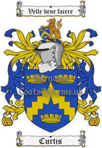Curtis (England) Coat of Arms (Family Crest) Image Download