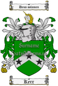 Kerr (Irish) Coat of Arms (Family Crest) Instant Image Download
