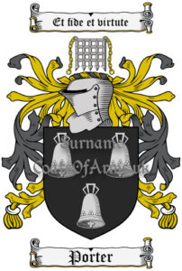 Porter (English Scottish Borderlands) Coat of Arms (Family Crest)