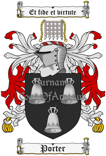 Porter (England) Coat of Arms (Family Crest) Instant Image Download