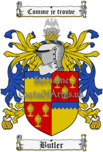 Butler (Ireland) Coat of Arms (Family Crest) Instant PNG Image Download