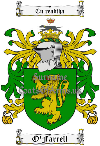 O'Farrell (Ireland) Coat of Arms (Family Crest) Instant Image Download