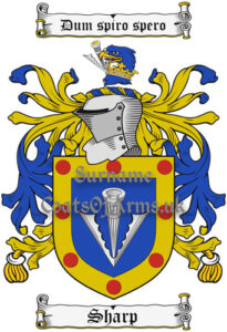 Sharp (English) Coat of Arms (Family Crest) Image Download