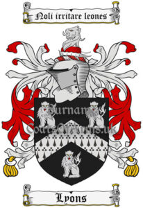 Lyons (Irish) Coat of Arms (Family Crest) Instant Image Download