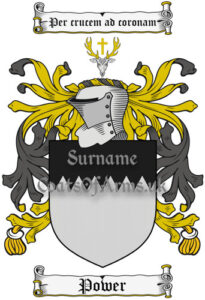 Power (Irish) Coat of Arms (Family Crest) Instant Image Download
