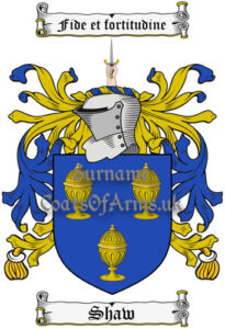 Shaw (Scotland) Coat of Arms (Family Crest) Instant Download