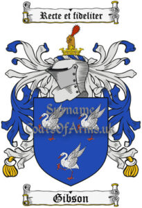 Gibson (English) Coat of Arms (Family Crest) Image Download