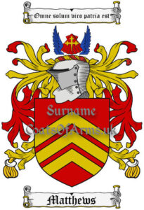 Matthews (Welsh) Coat of Arms (Family Crest) Image Download