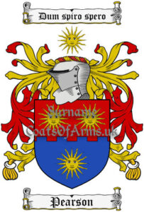 Pearson (English) Coat of Arms (Family Crest) Image Download