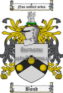 Bond (English) Coat of Arms (Family Crest) PNG Image Download