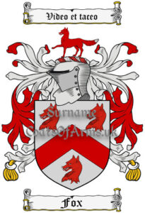 Fox (England) Coat of Arms (Family Crest) Instant Image Download
