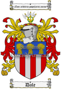 Dale (English) Coat of Arms (Family Crest) Instant Image Download