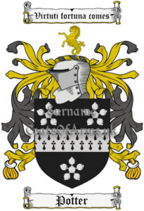 Potter (English) Coat of Arms (Family Crest) PNG Image Download