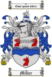 Miller (Irish) Coat of Arms (Family Crest) Instant Image Download