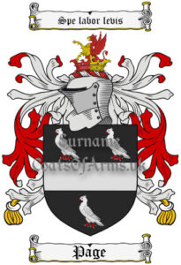 Page (English) Coat of Arms (Family Crest) PNG Image Download