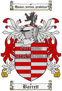 Barrett (Irish) Coat of Arms (Family Crest) Instant Image Download