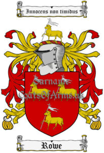 Rowe (English) Coat of Arms (Family Crest) PNG Image Download