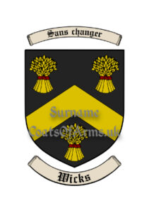 Wicks (English) Surname Shield (Coat of Arms, Crest) Download